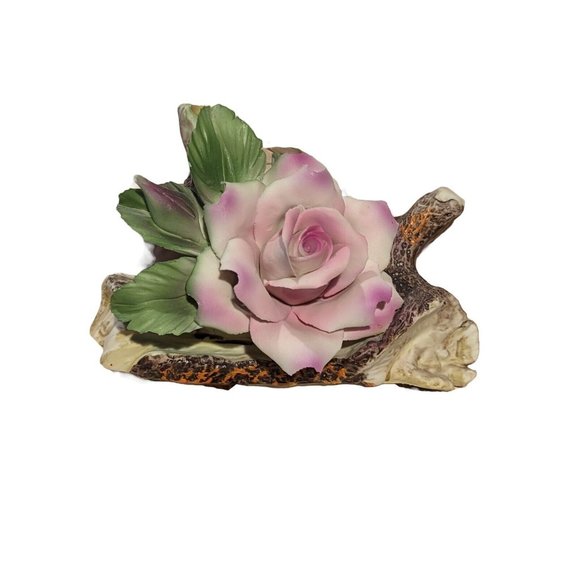 Capiodimonte | Accents | Capodimonte Vintage Pink Porcelain Rose On ...
